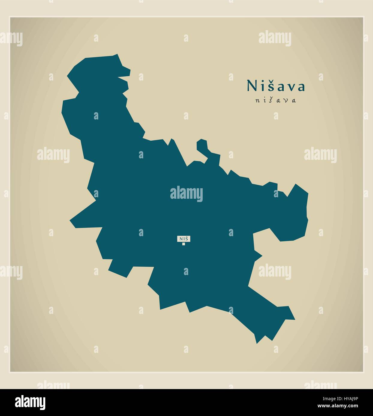 Modern Map - Nisava RS Stock Vector Image & Art - Alamy