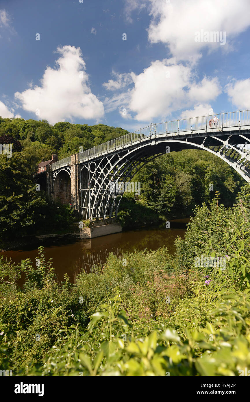 England, Shropshire, Ironbridge, View of the grade 1 listed Cast Iron ...