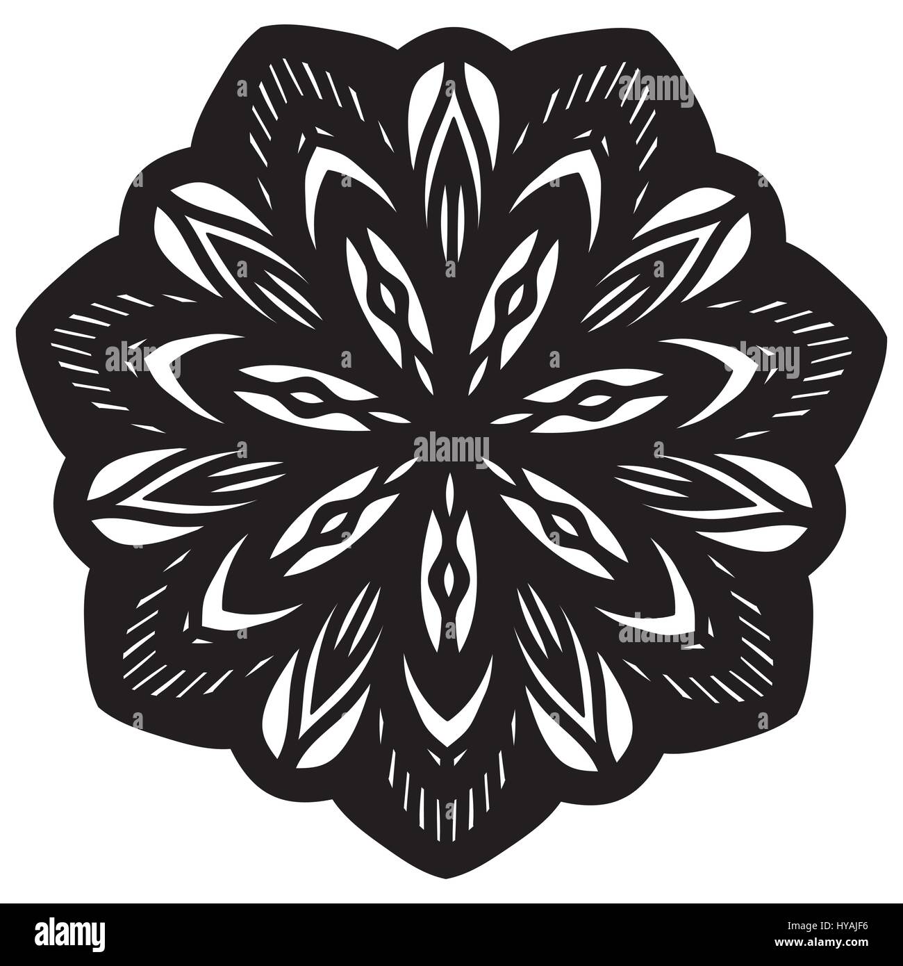 Black lotus flower mandala Stock Vector Images - Alamy