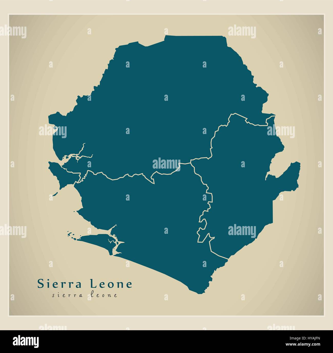 Modern Map - Sierra Leone Provinces SL Stock Vector Image & Art - Alamy