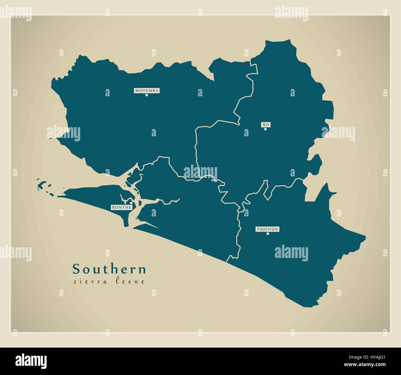 Modern Map - Southern Province Districts SL Stock Vector Image & Art ...