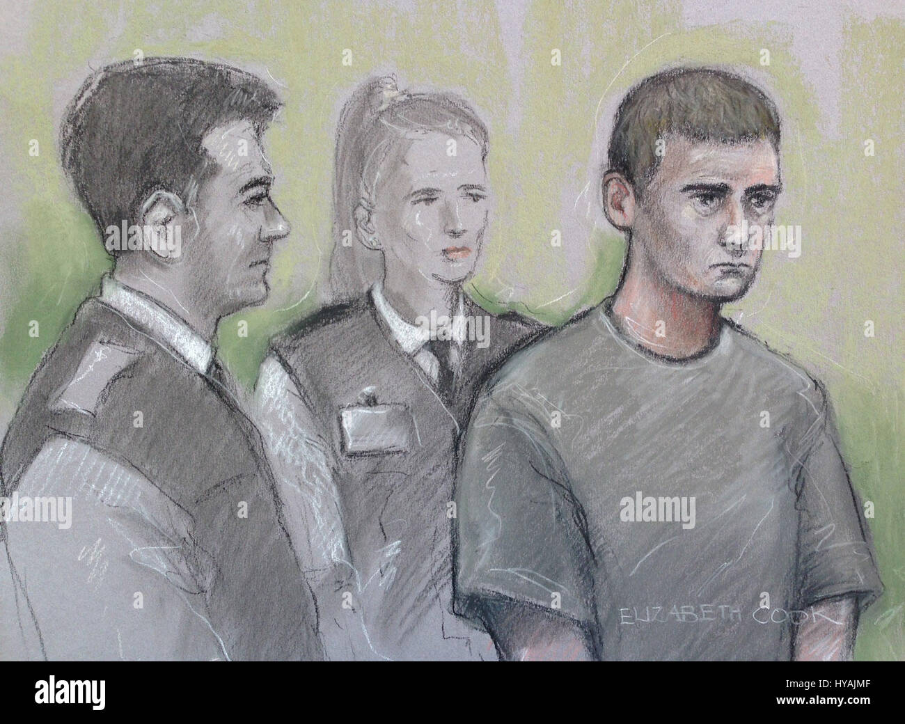 Court artist sketch elizabeth cook hi-res stock photography and images ...