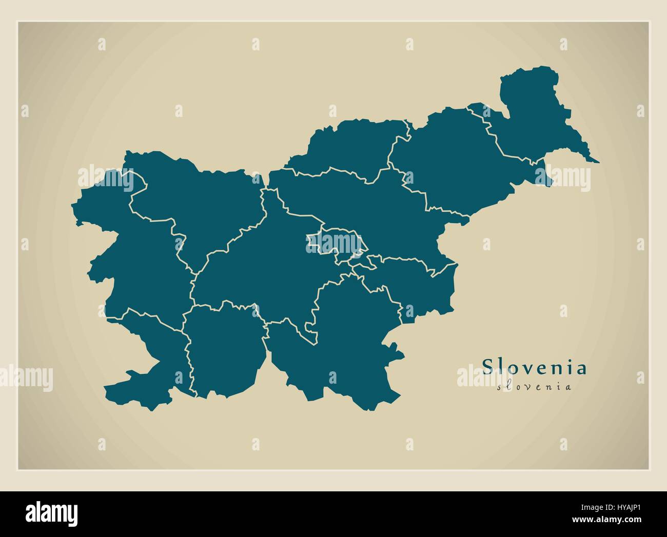 Modern Map - Slovenia with regions SI Stock Vector Image & Art - Alamy