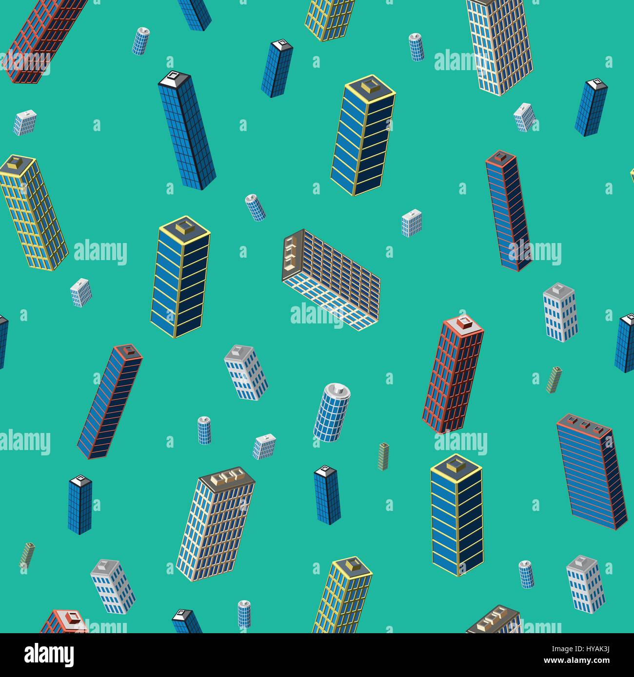 Isometric buildings seamless pattern Stock Vector Image & Art - Alamy