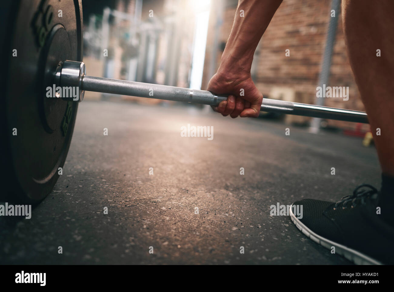 Close up of heavy barbell Stock Photo - Alamy