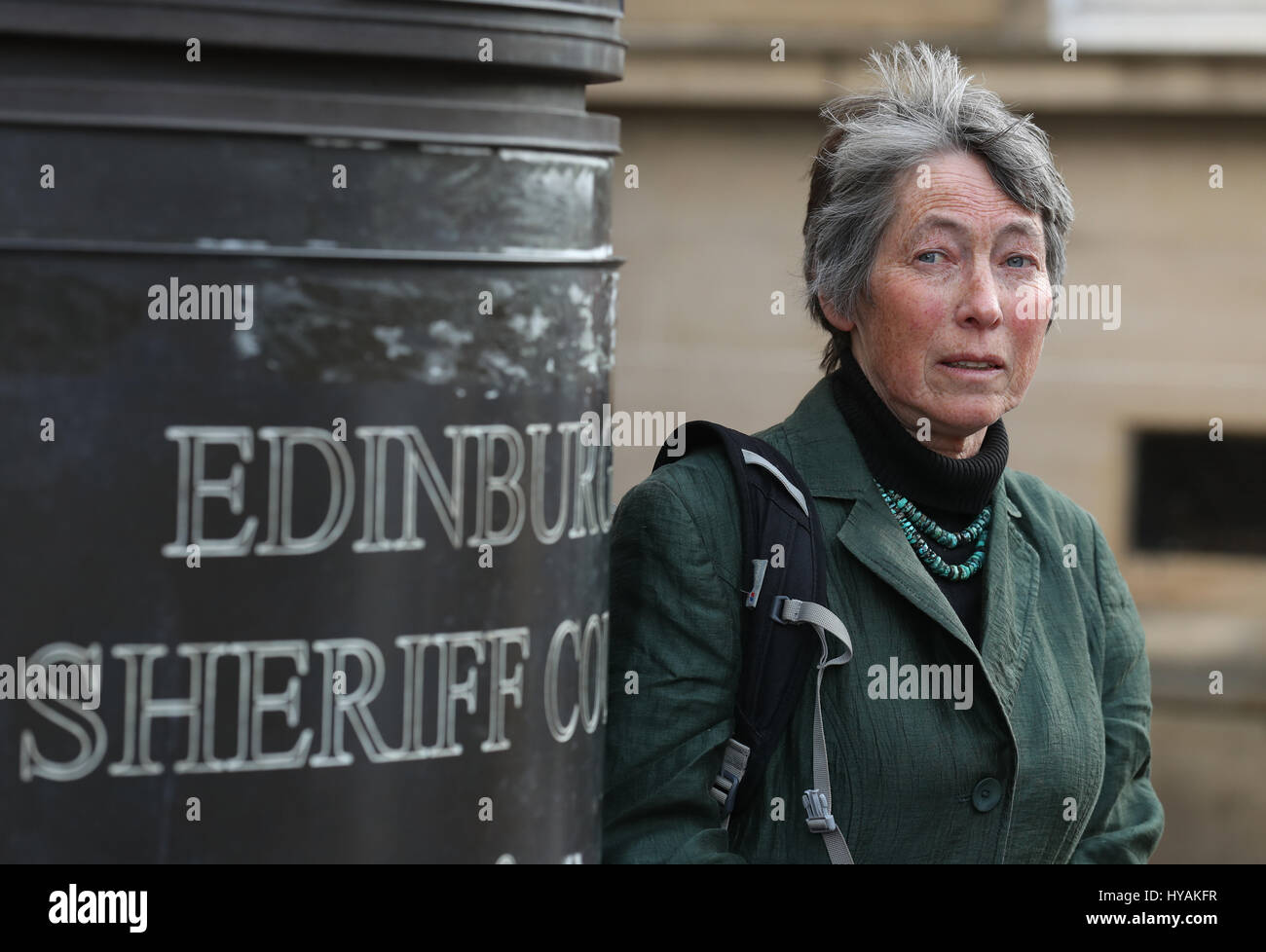 Carol Rohan Beyts, outside Edinburgh Sheriff Court, who has been ...