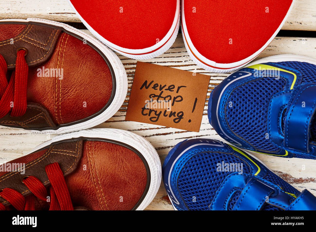 Sport shoes in a circle Stock Photo - Alamy