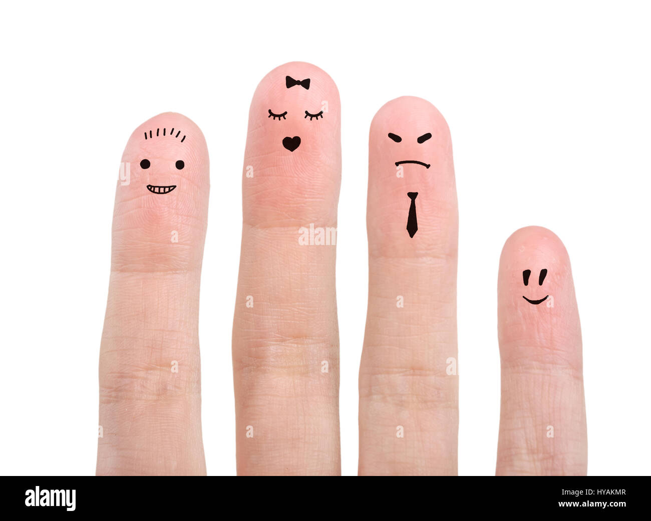 Group of finger smileys isolated on white Stock Photo - Alamy