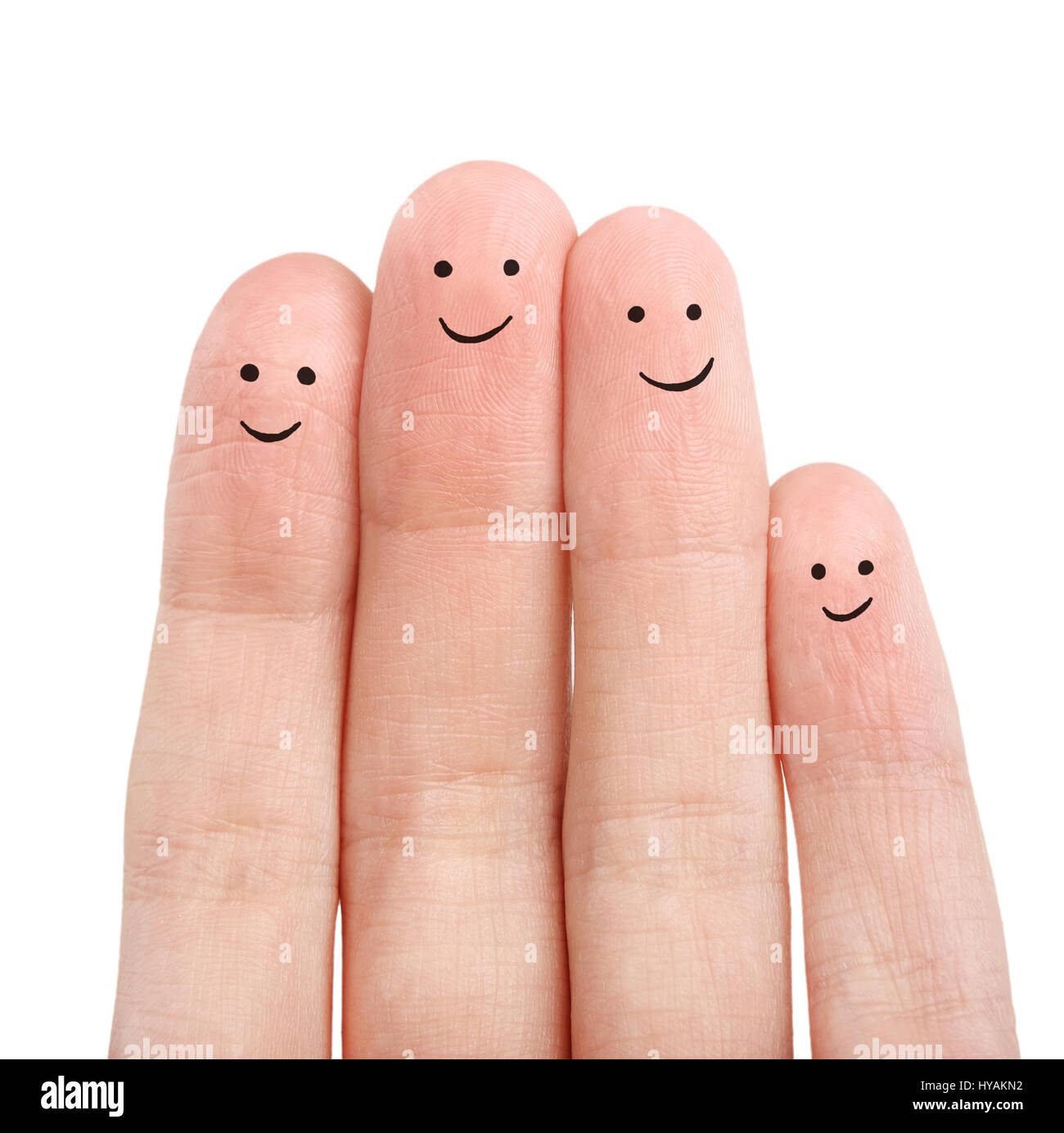 Group of finger smileys isolated on white Stock Photo - Alamy