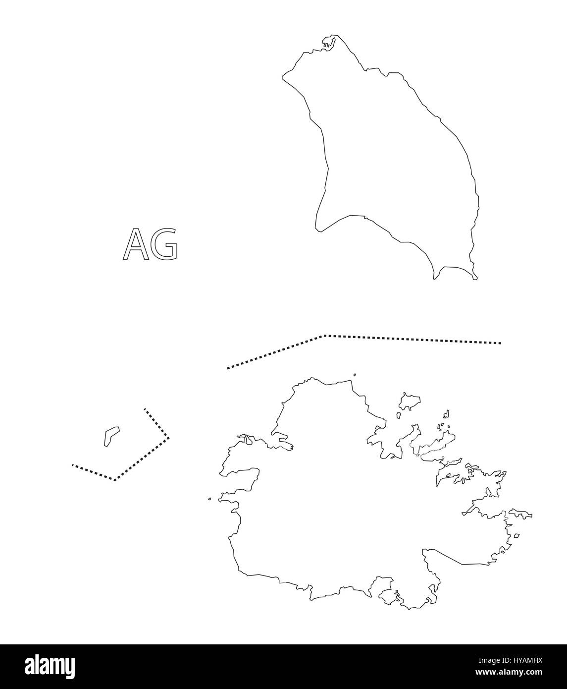 Antigua trip map hi-res stock photography and images - Alamy