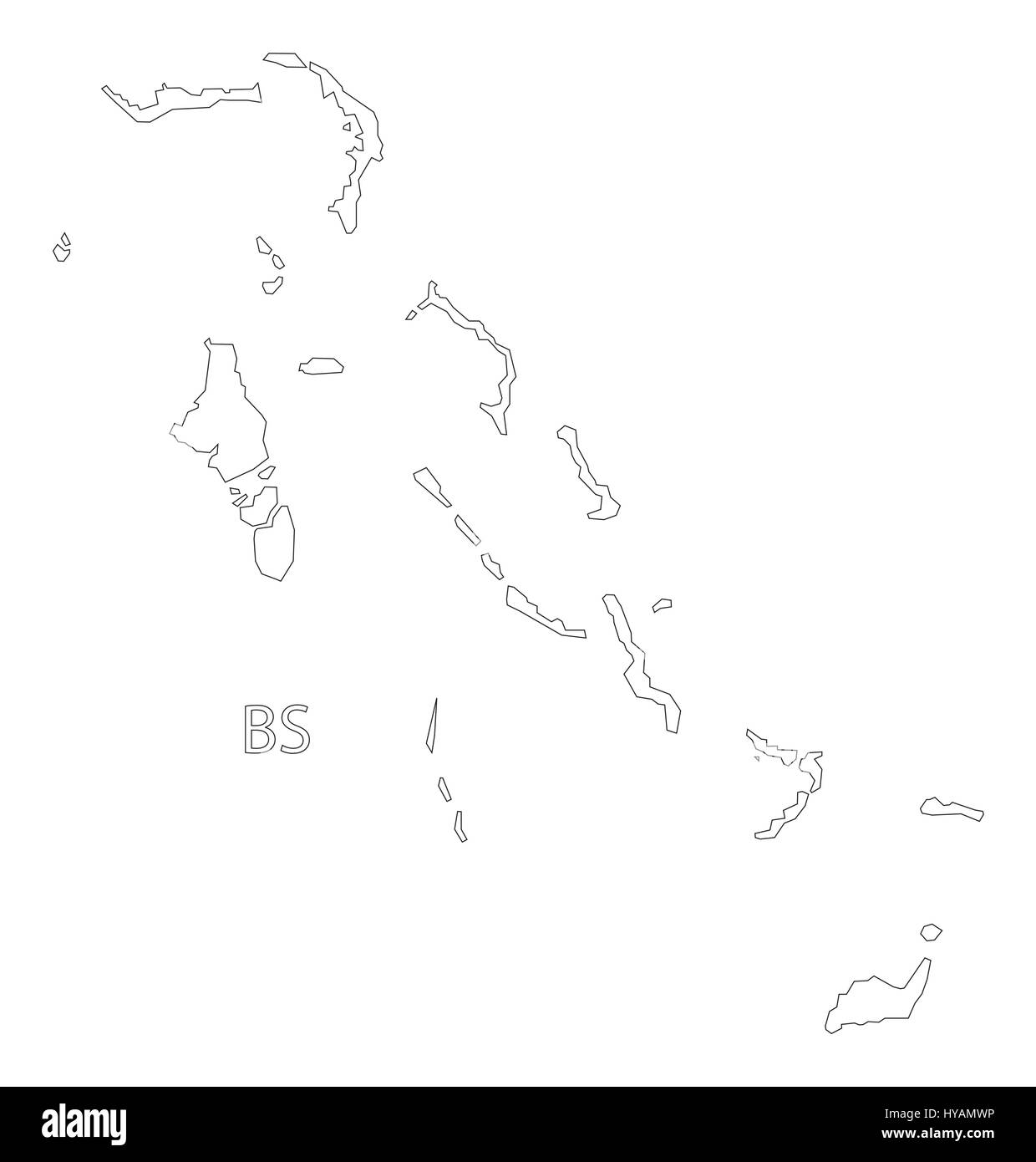 Bahamas Outline Silhouette Map Illustration Stock Vector Image And Art