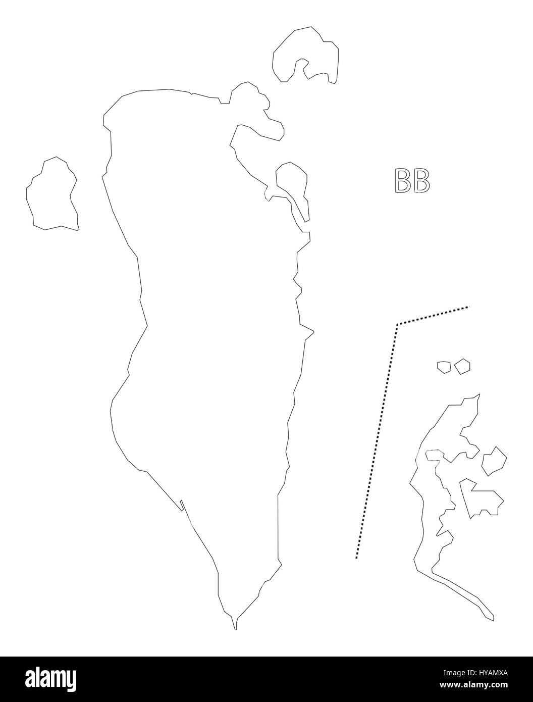 Bahrain outline silhouette map illustration Stock Vector Image & Art ...