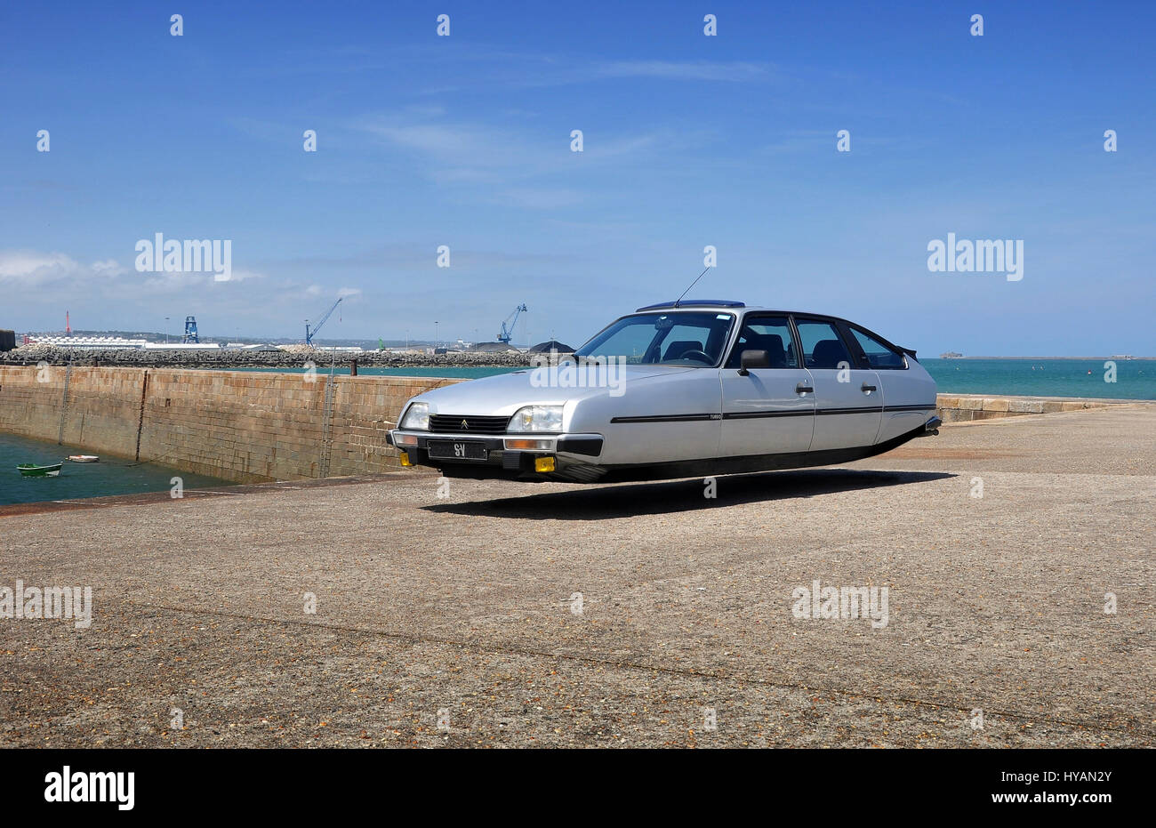 CHERBOURG, FRANCE: A Citroen C6 looks like it is hovering in the French ...