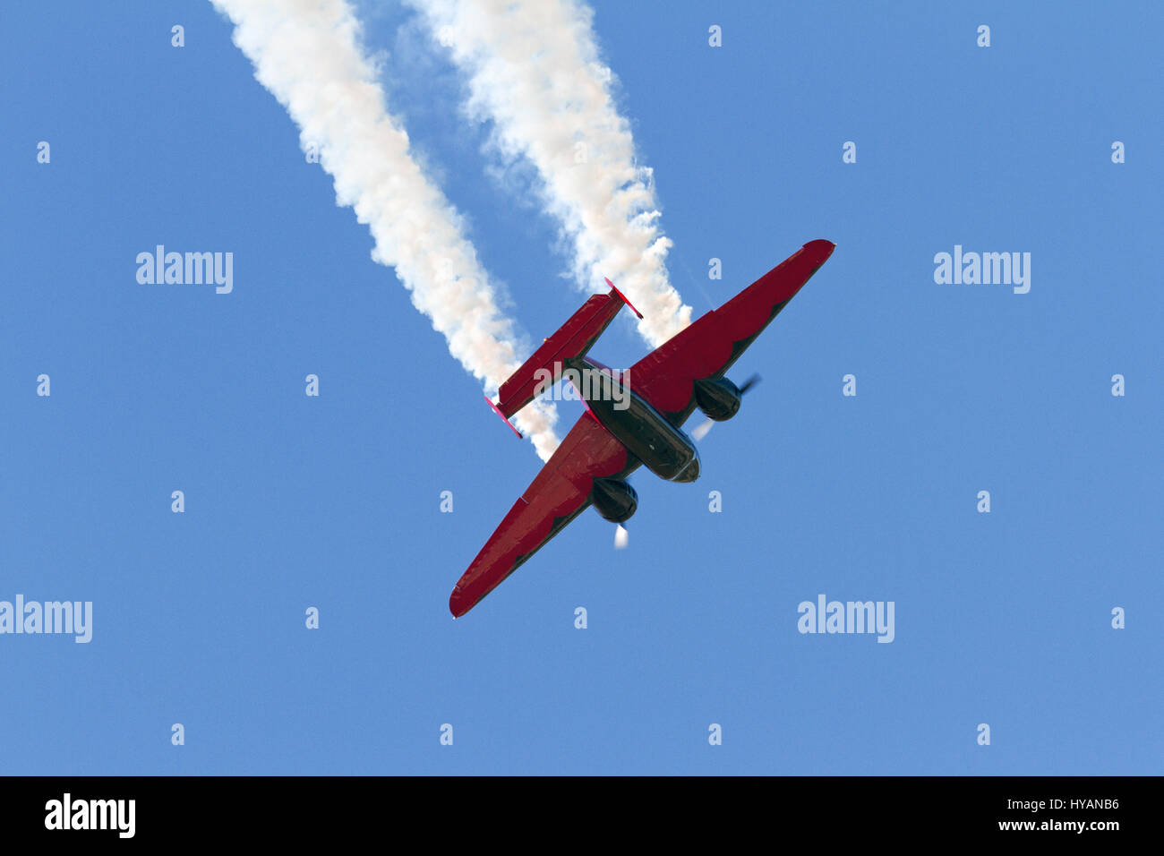 Acrobatic twin Beech 18 at the Southeast Iowa Air Show in Burlington in ...