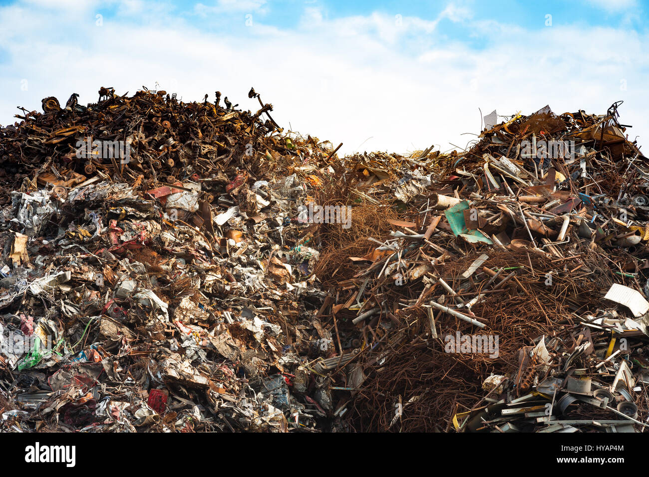 Scrap metal ready for recycling - Industry area Stock Photo - Alamy