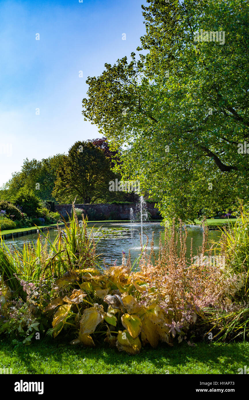 The fish pond within the Masters Garden at the Hospital of St. Cross in ...