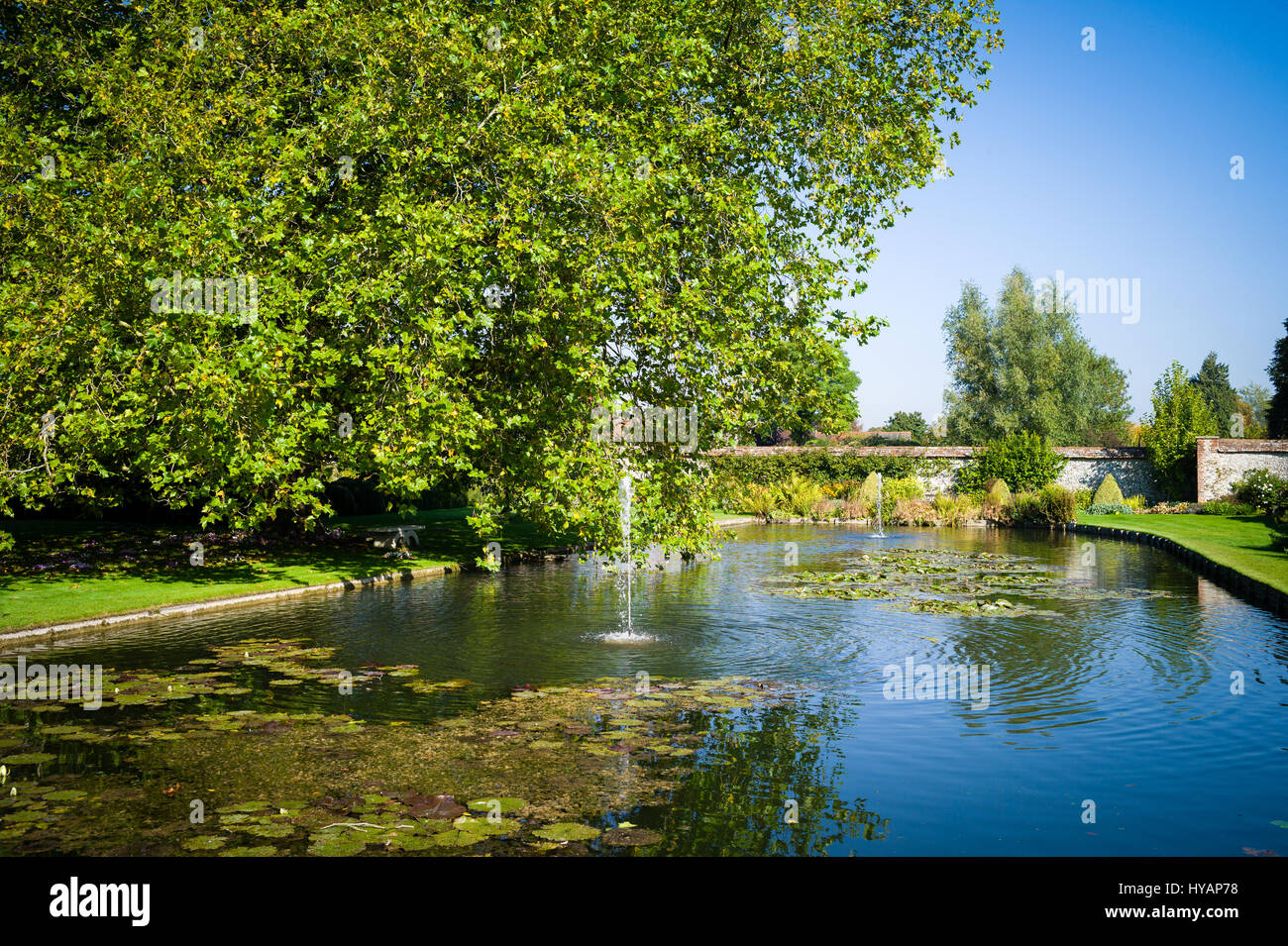 The fish pond within the Masters Garden at the Hospital of St. Cross in ...