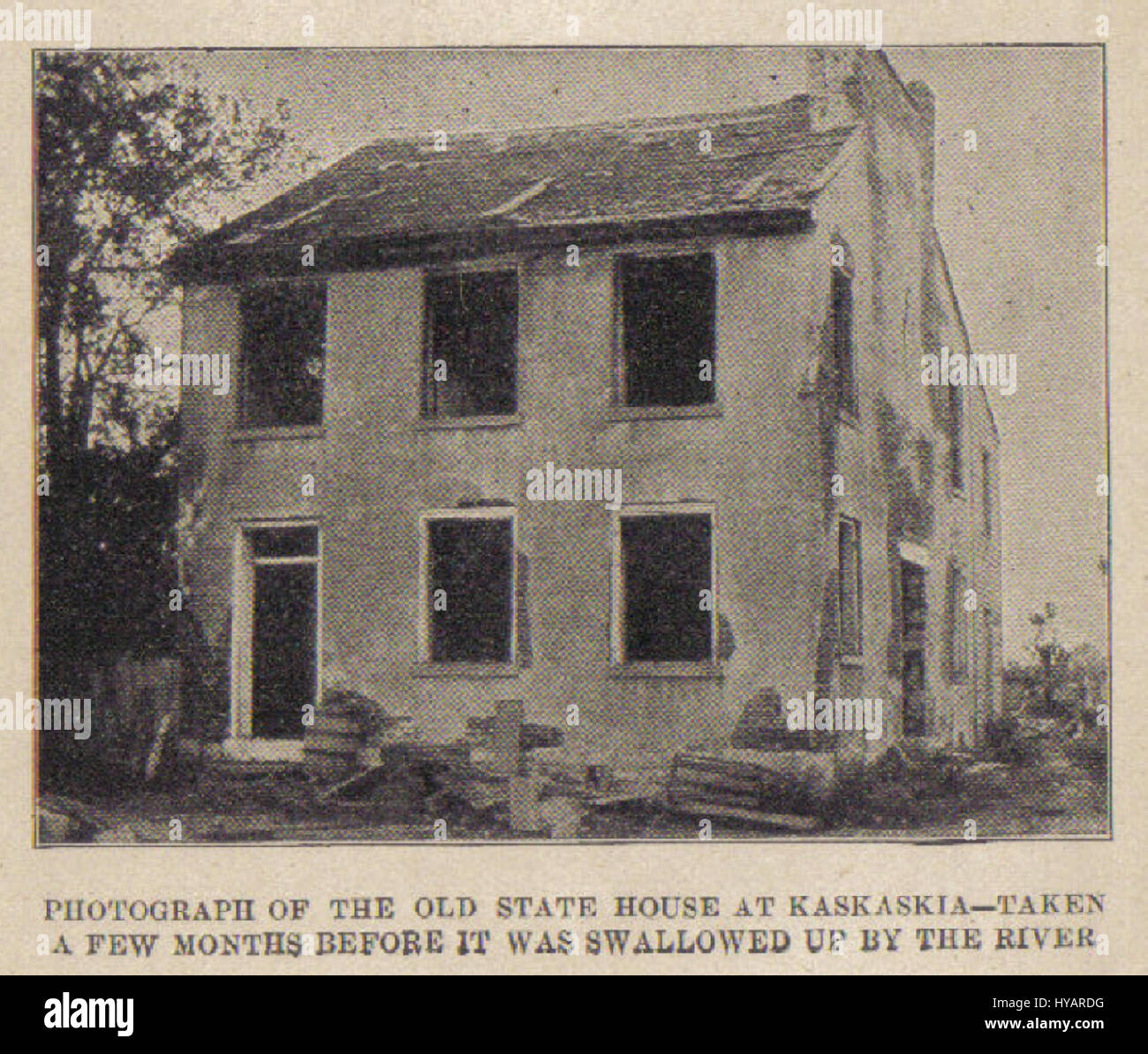 The construction of the Kaskaskia State House, a significant historical ...