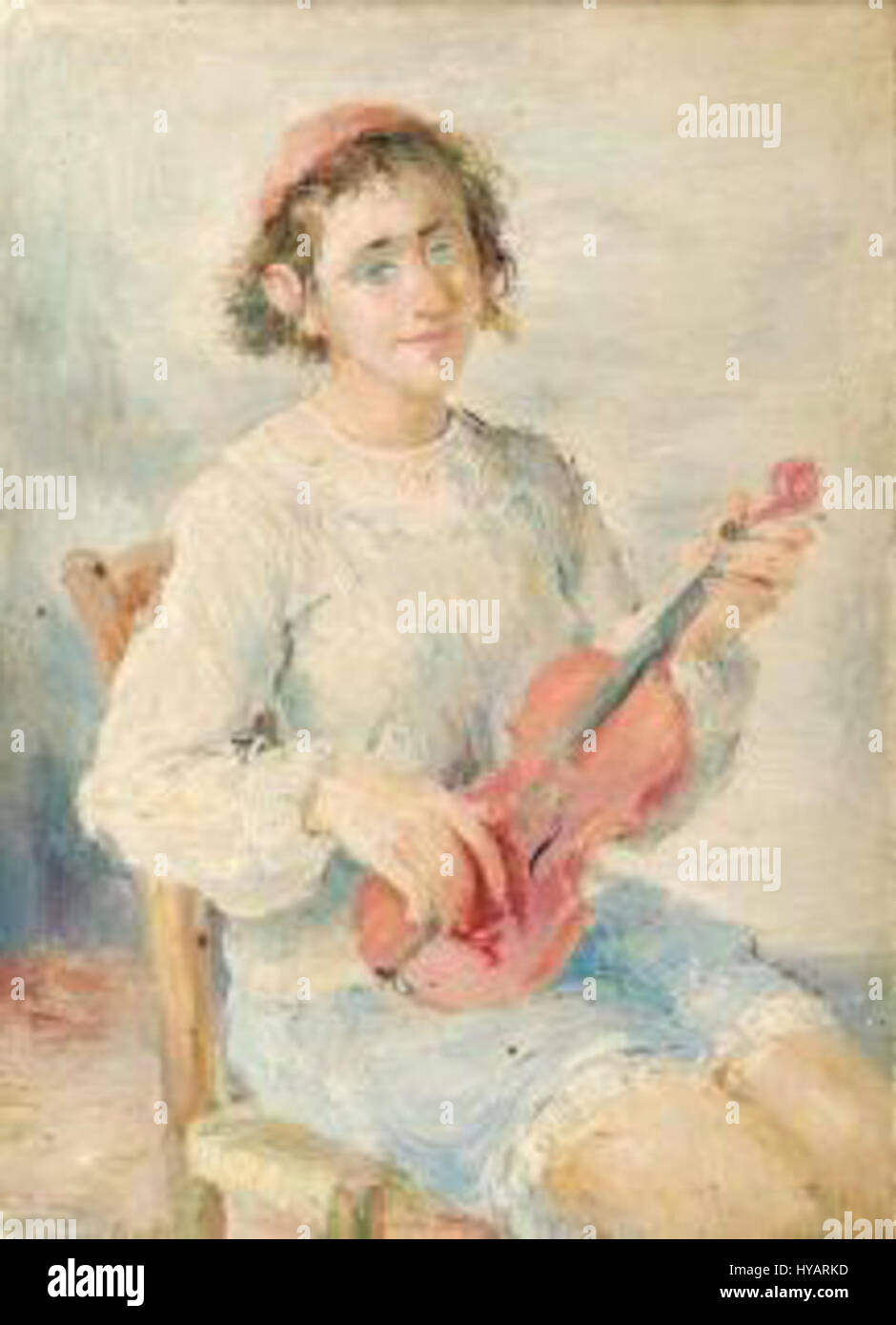 'Young Violinist' by Balgley Jacob Jacques is a portrait of a young ...
