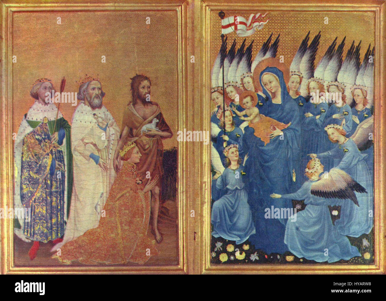 *The Wilton Diptych* is a late 14th-century English polyptych painting ...