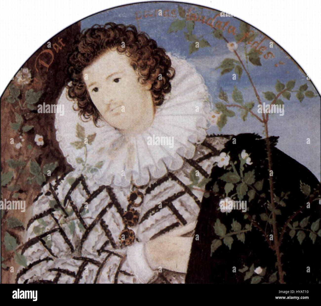 This miniature portrait by Nicholas Hilliard portrays a 16th-century ...