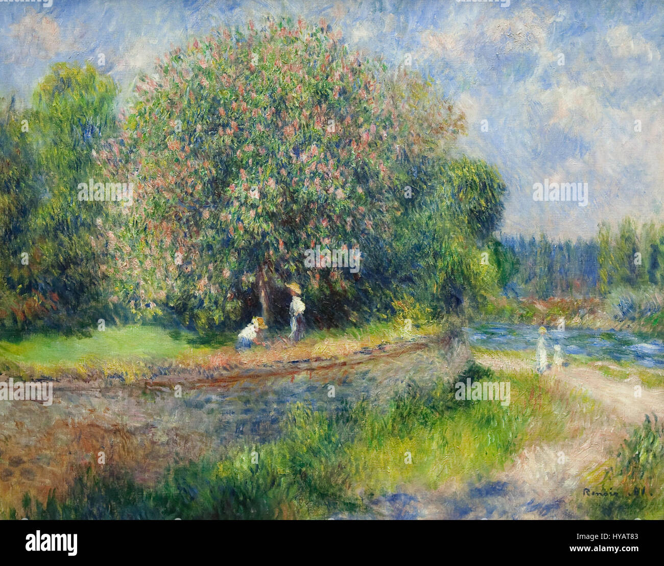 'Chestnut Tree in Bloom' by Pierre-Auguste Renoir is a vibrant ...