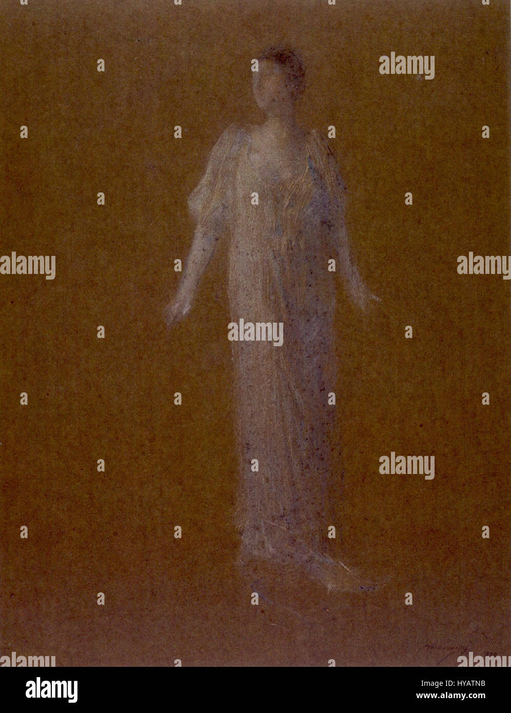 Thomas Wilmer Dewing's untitled pastel on paper exemplifies his refined ...