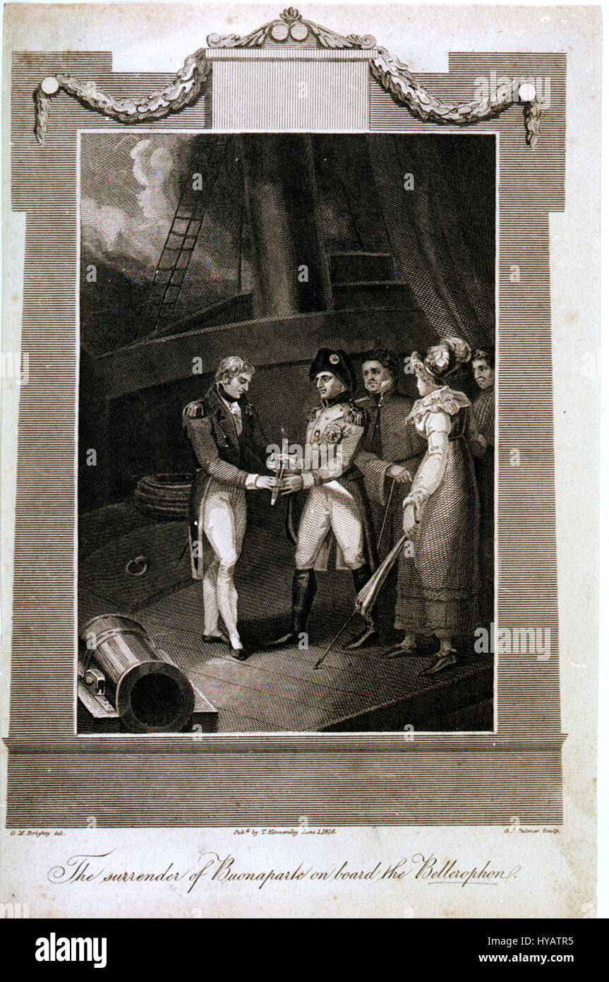 The painting 'The Surrender of Buonaparte on Board the Bellerophon ...