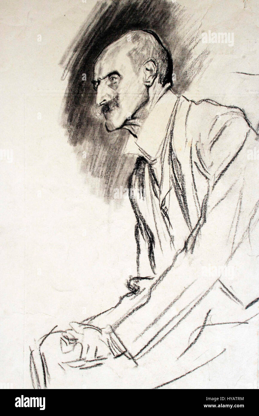 'Denker Skizze' is a preparatory sketch by the artist Denker, focusing ...