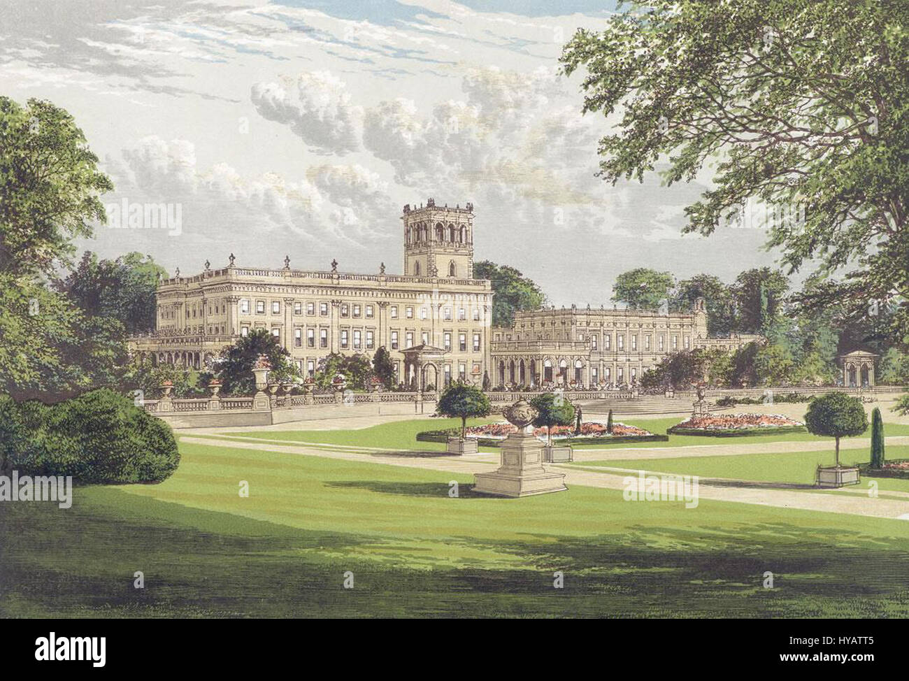 A depiction of Trentham Hall from the 1880 book 'Seats of Noblemen and ...