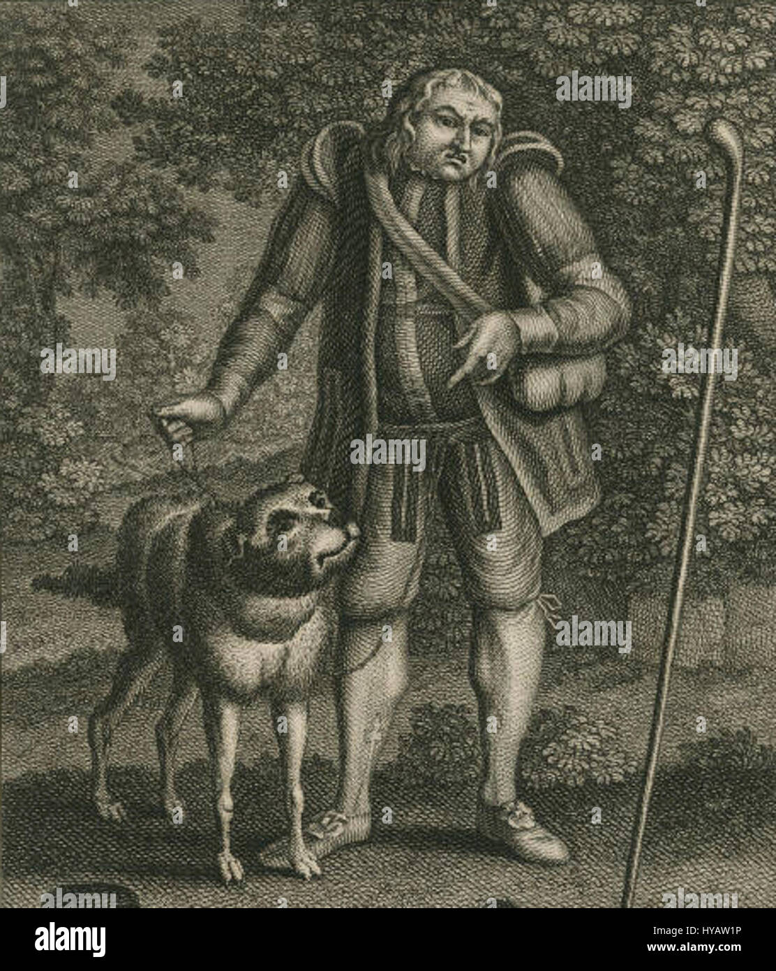 A portrait of Yates portraying Launce, a character from William ...