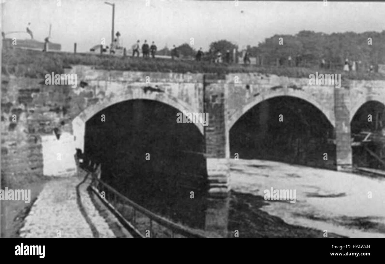 The Barton aqueduct, located in Greater Manchester, England, is an ...