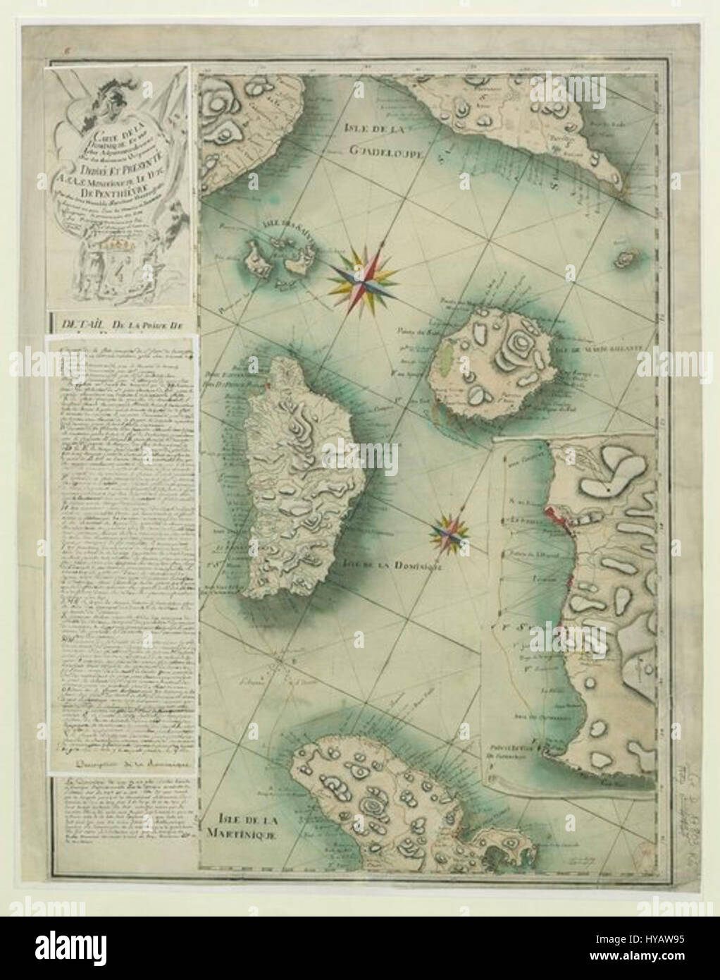 Jean Henri Hassenfratz. Carte de l'Ile de la Dominique, 1779 Stock ...