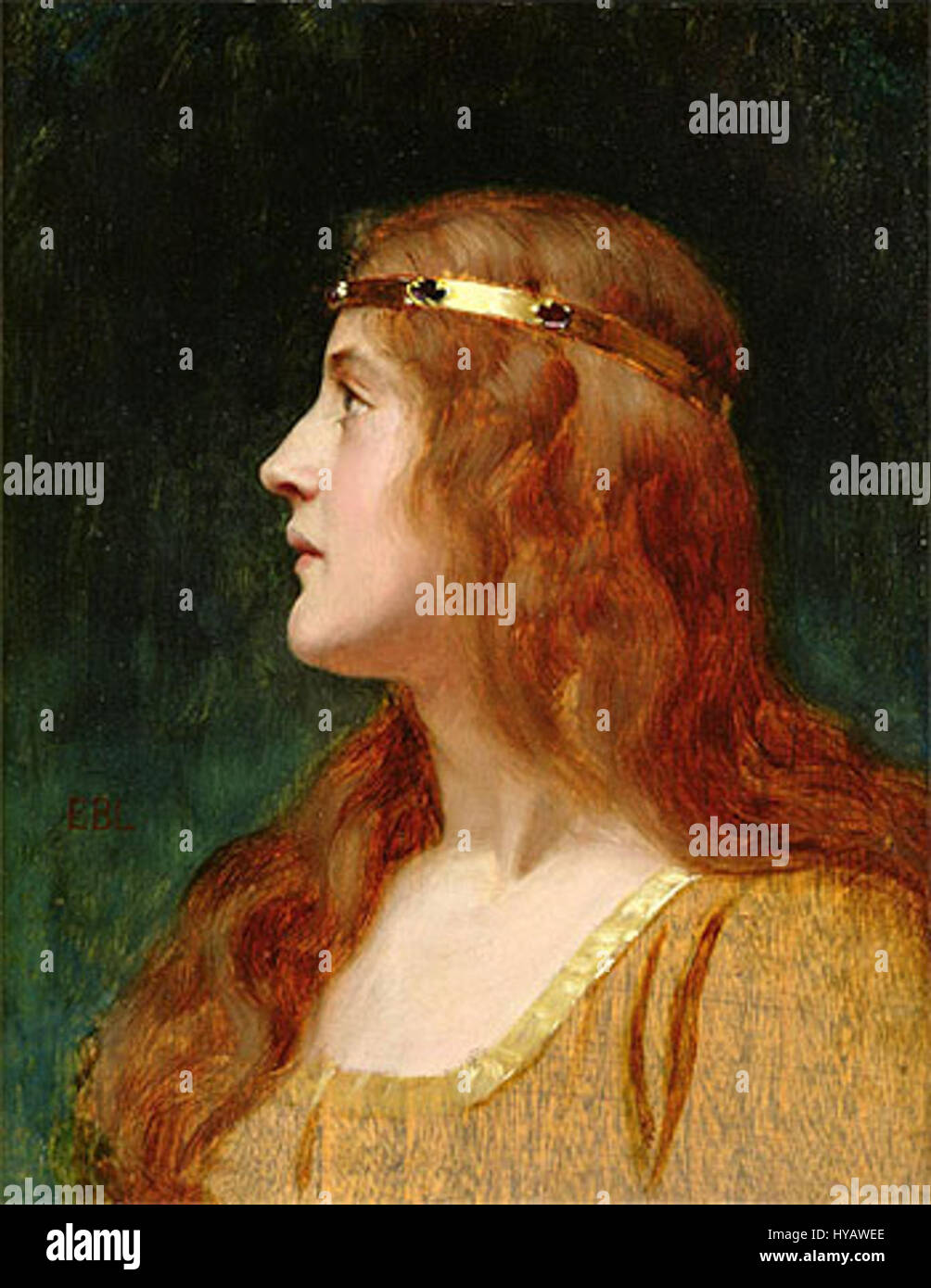 'A Medieval Beauty' by Edmund Blair Leighton portrays a woman in ...