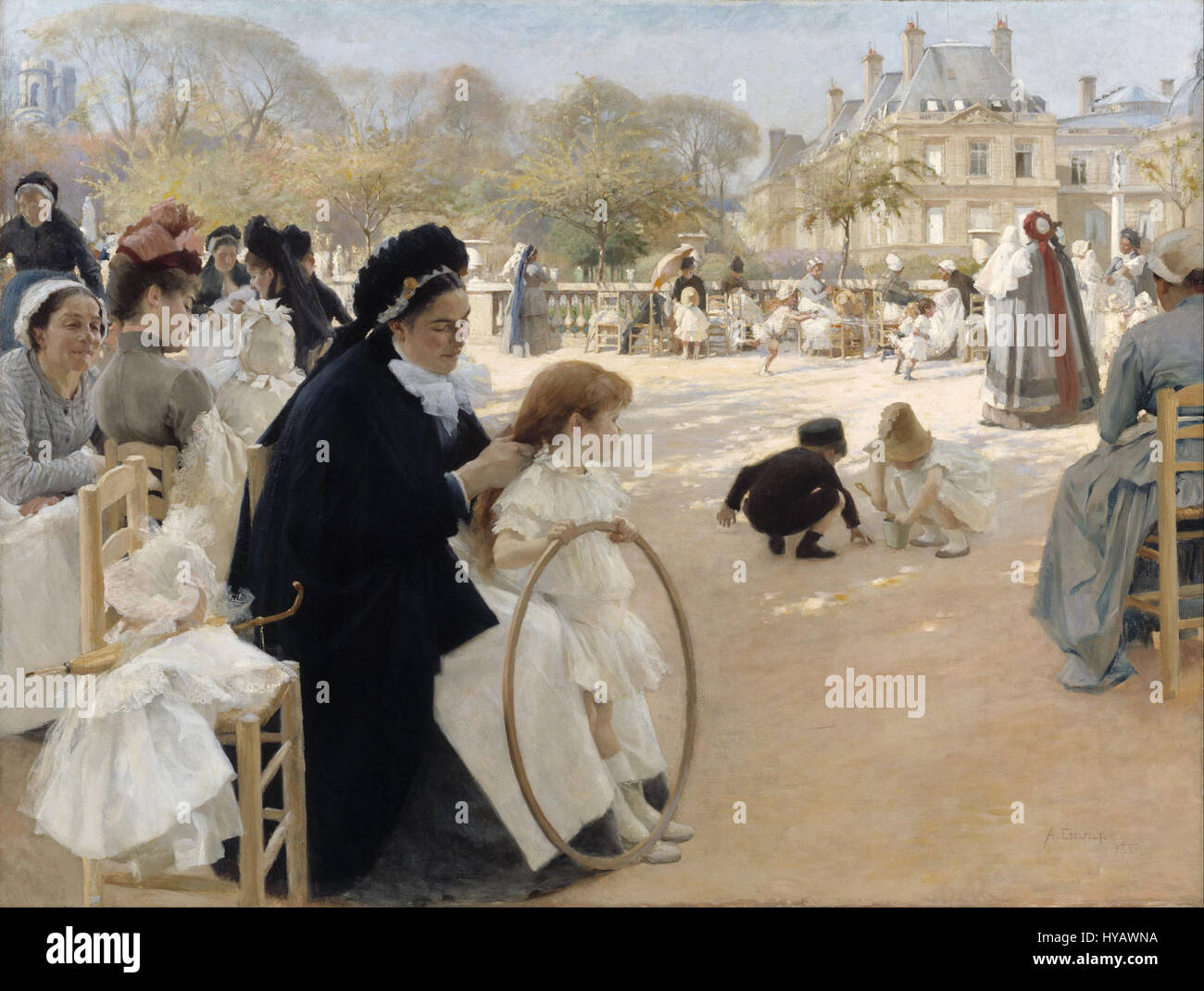 Albert Edelfelt’s 'The Luxembourg Gardens, Paris' captures a peaceful ...