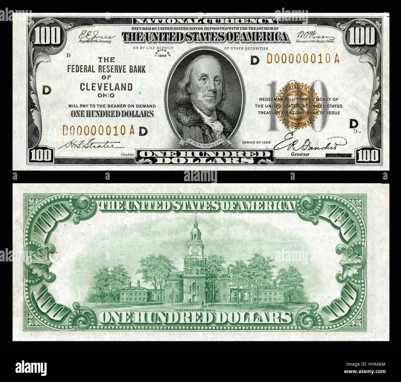 The US $100 Federal Reserve Banknote (FRBN) from 1929, series Fr. 1890 ...