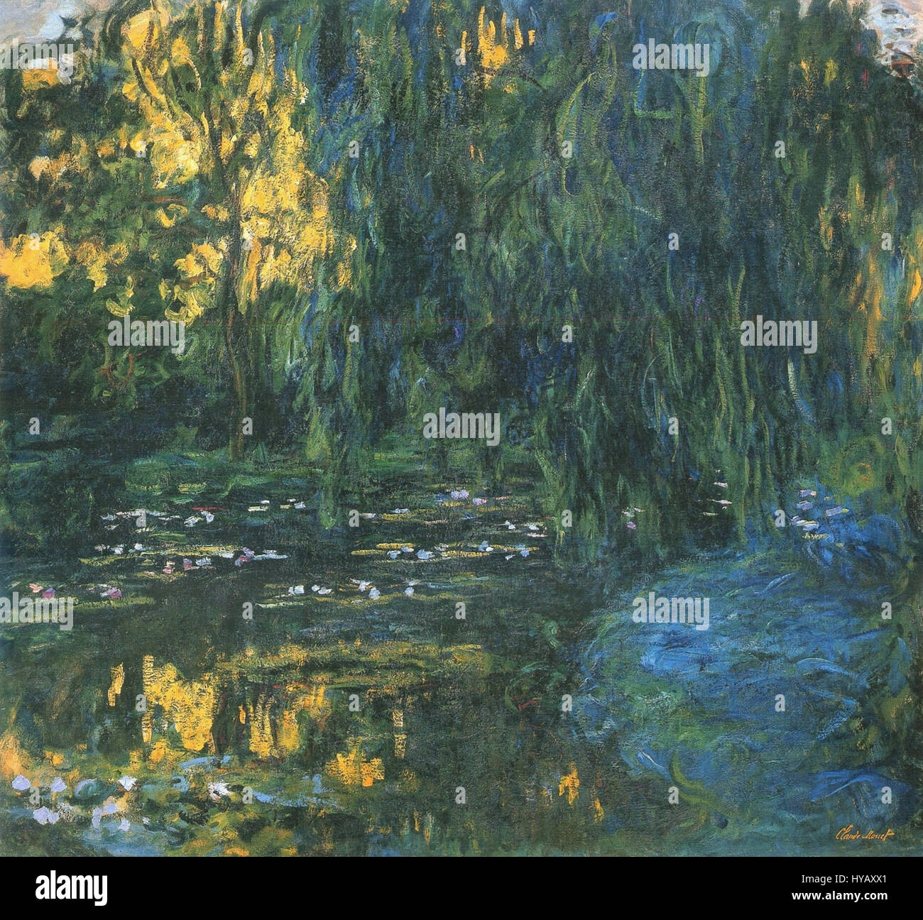 Claude Monet's 'Water Lily Pond and Weeping Willow' captures the serene ...