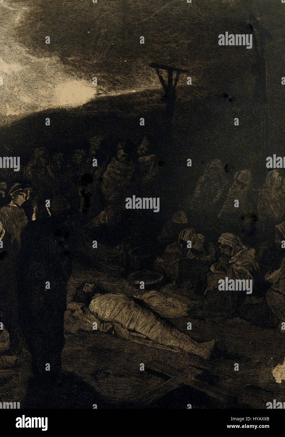 'Cristo sendo embalsamado' by Antonio Piccinni depicts the embalming of ...