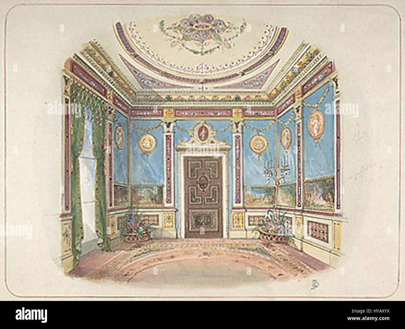 John Dibblee Crace's design for a room features elegant, detailed ...