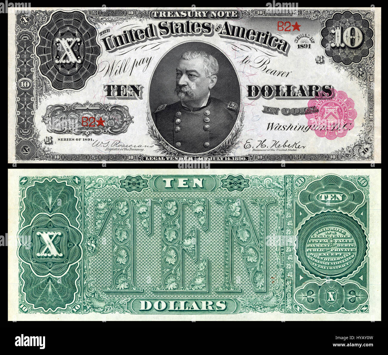 The 1890 $10 Treasury Note, known as Series 1890, is a historic piece ...