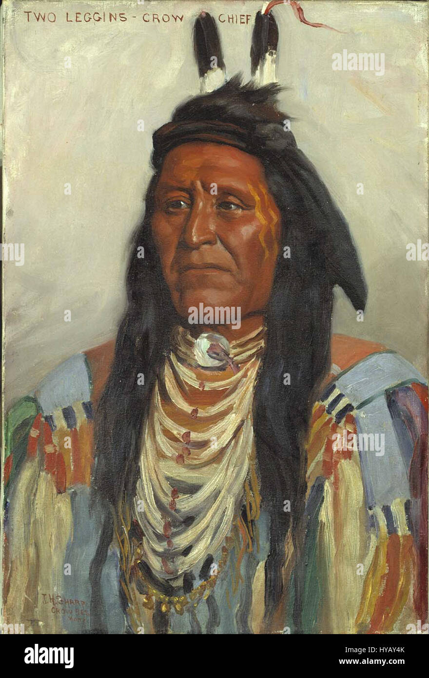 Joseph Henry Sharp’s 'Two Leggins, Crow Chief' from 1900 portrays a ...