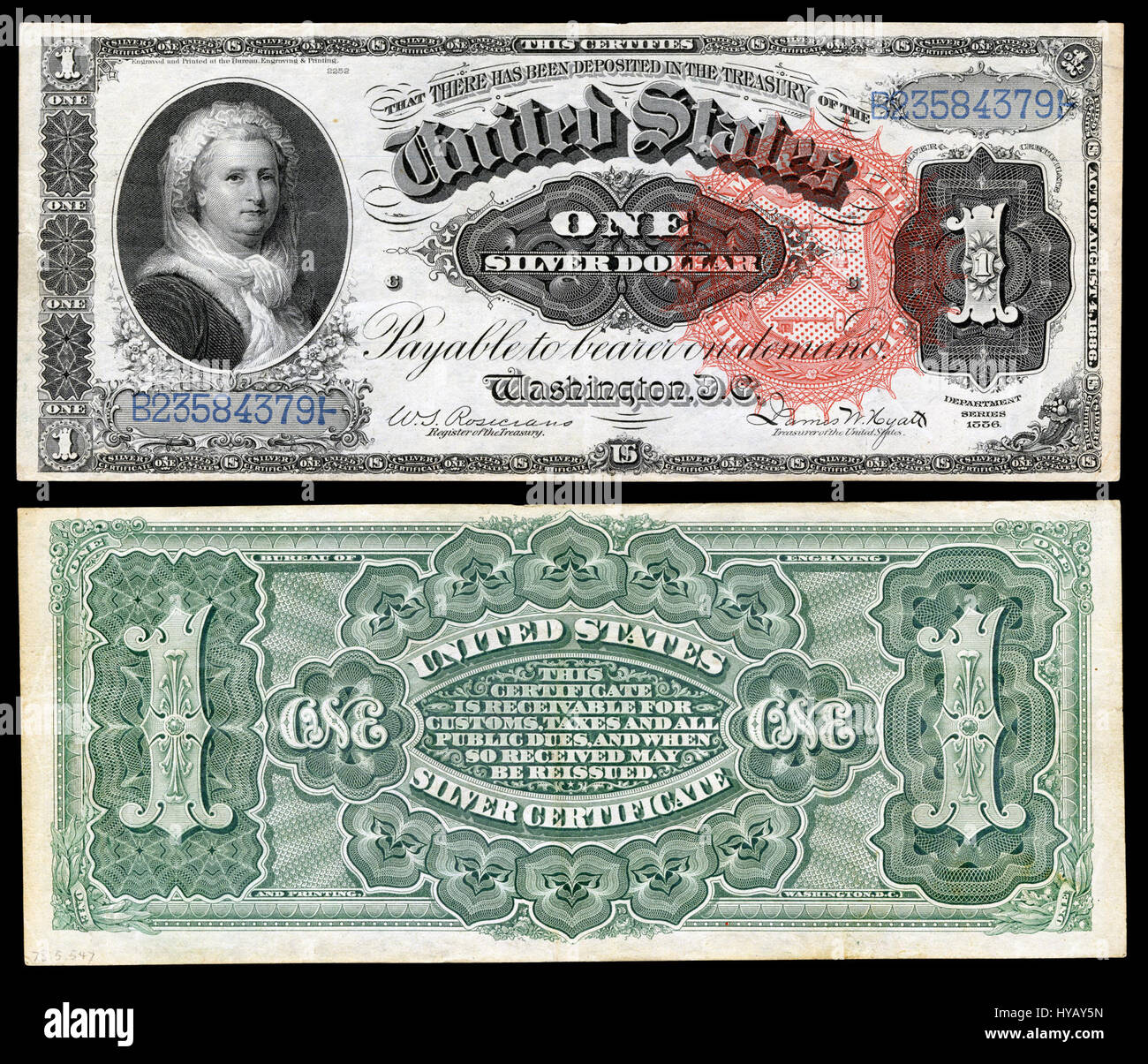 This item, a U.S. $1 stamp issued in 1886, is part of the collection ...