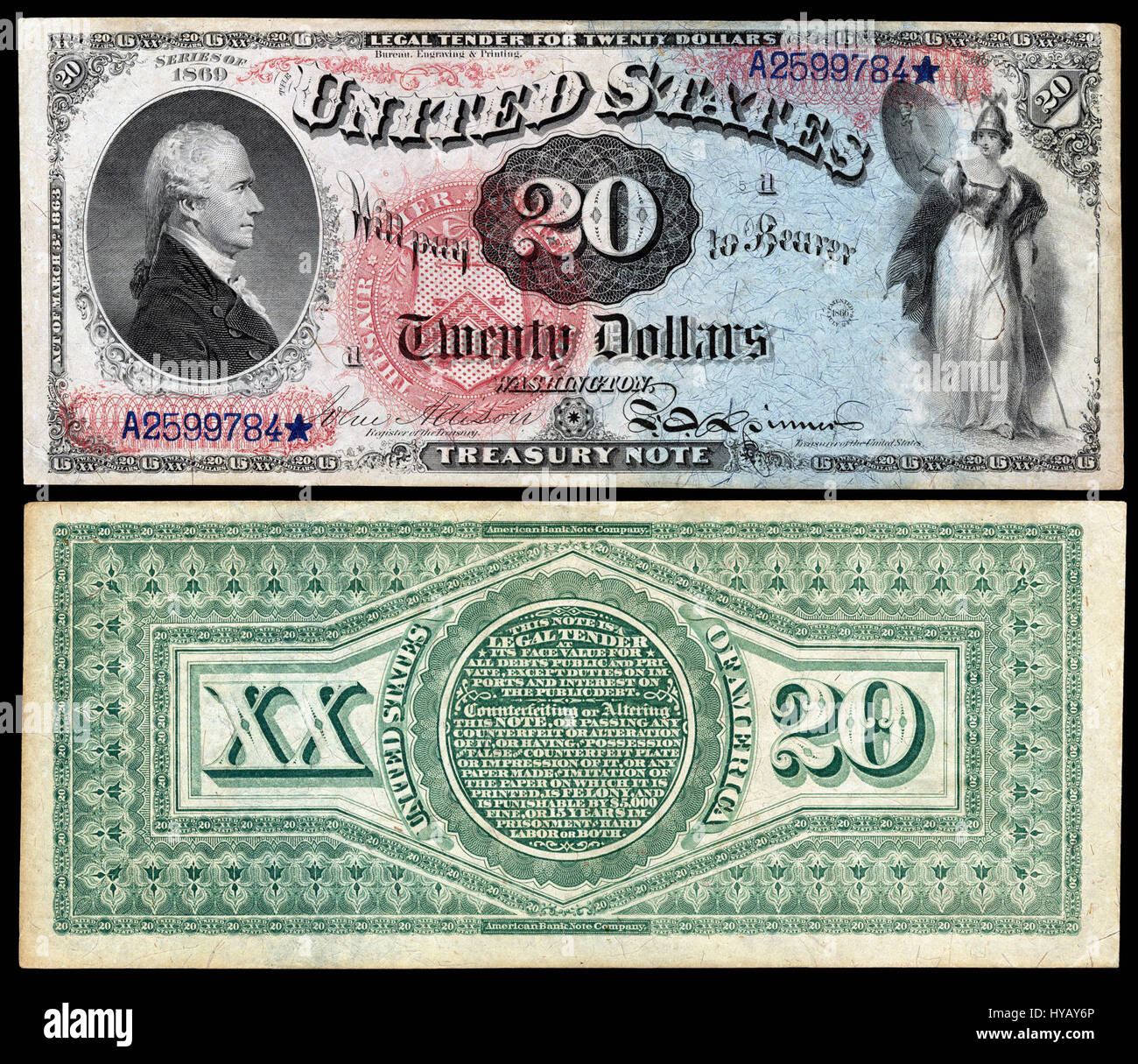 The US $20 LT 1869 Fr 127 refers to a specific U.S. currency note ...