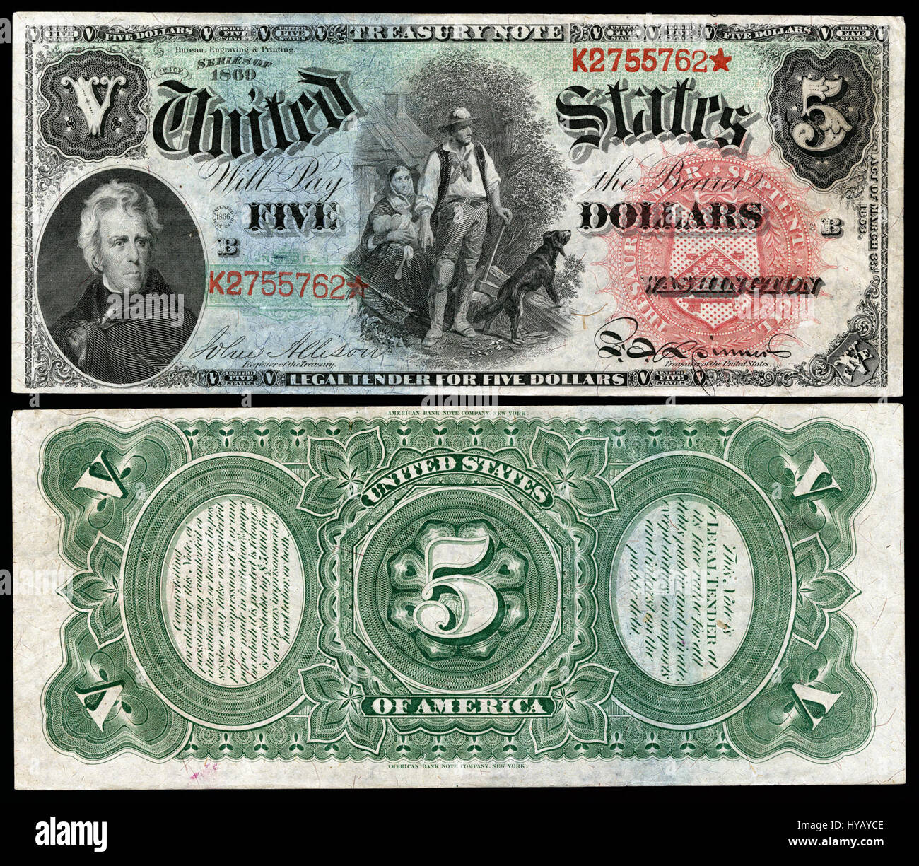 The 1869 $5 LT (Legal Tender) note is part of U.S. monetary history ...