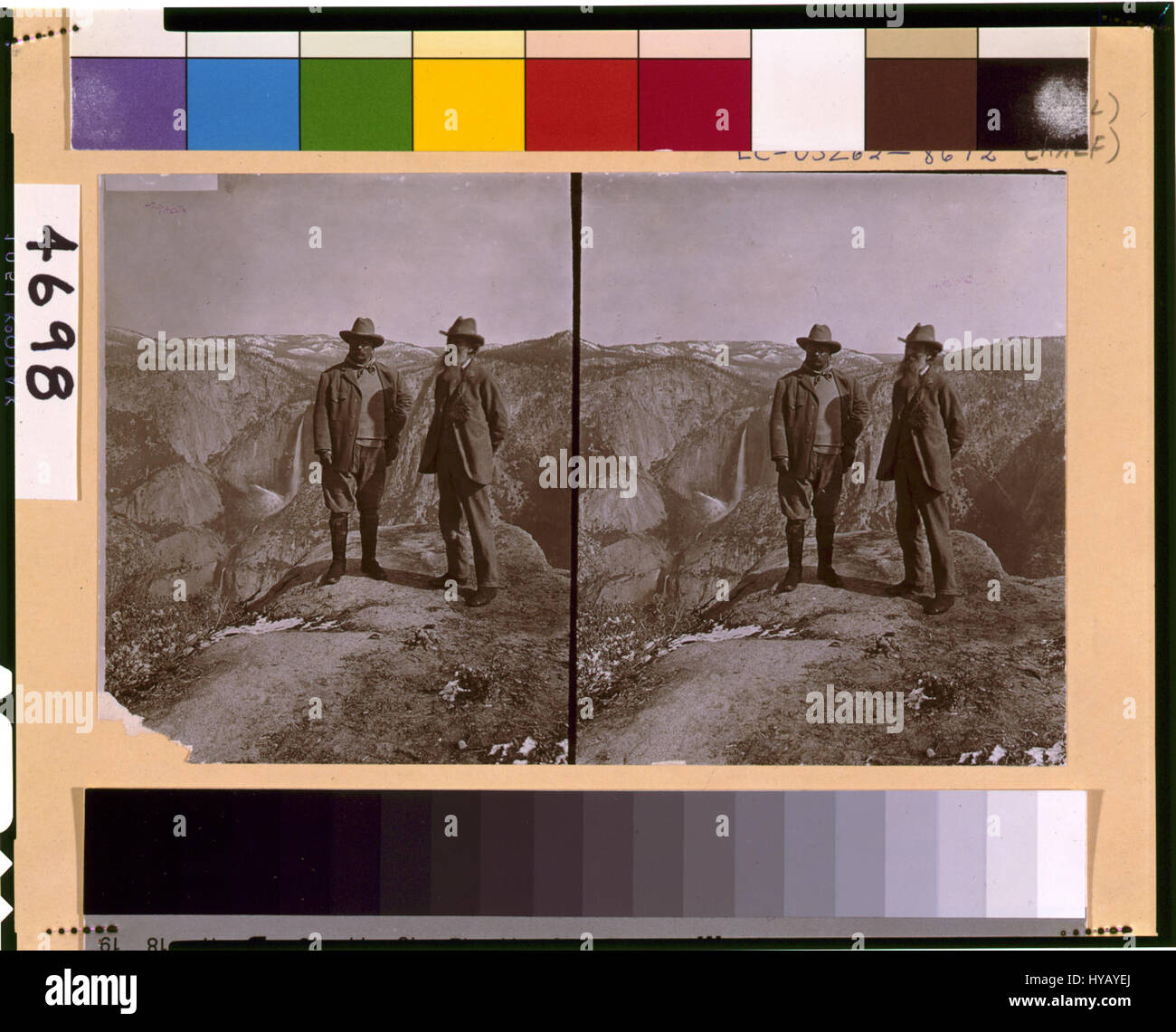 Theodore Roosevelt and John Muir on Glacier Point, Yosemite Valley, CA ...