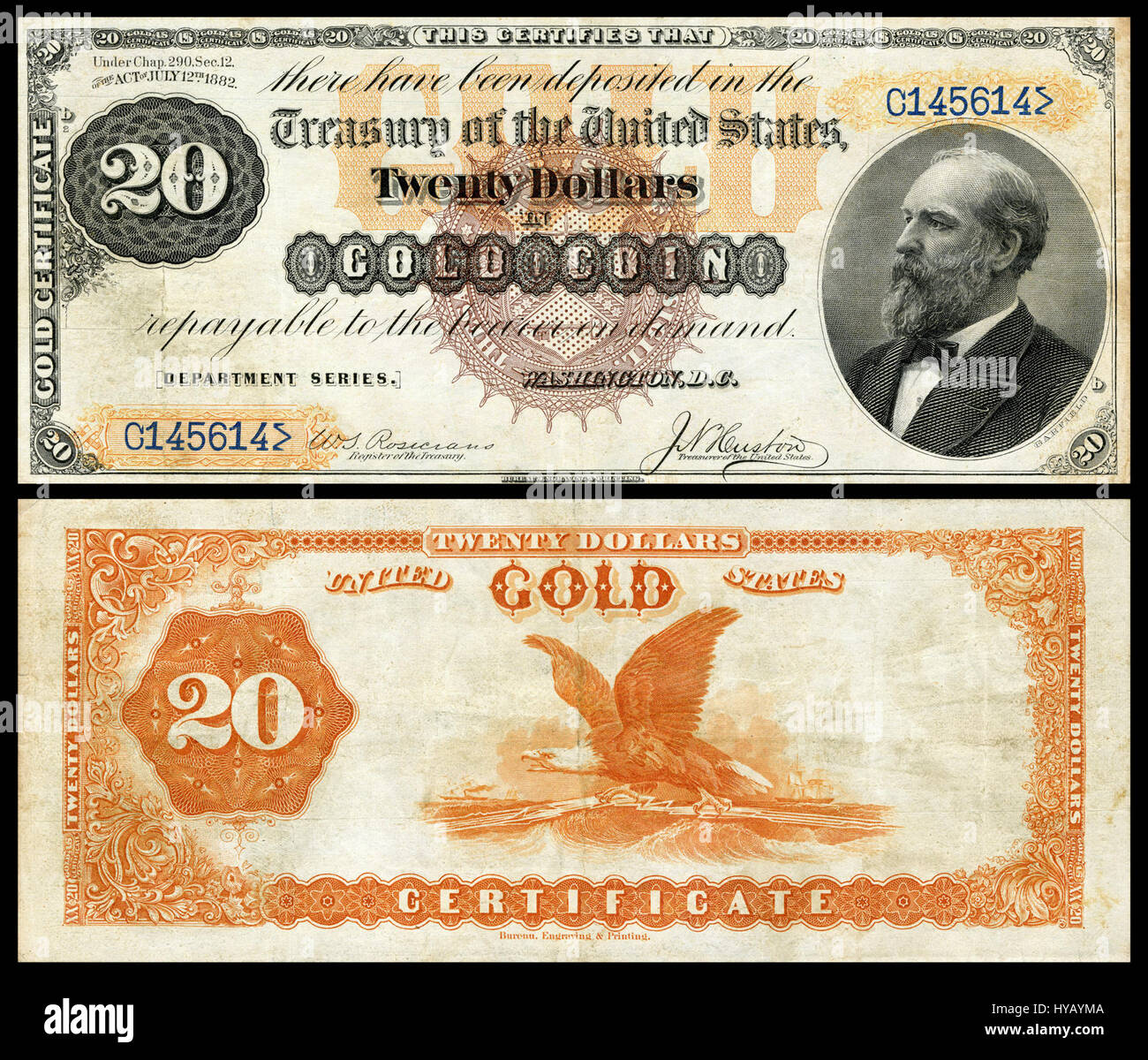 This title likely refers to a historical US $20 gold certificate (GC ...