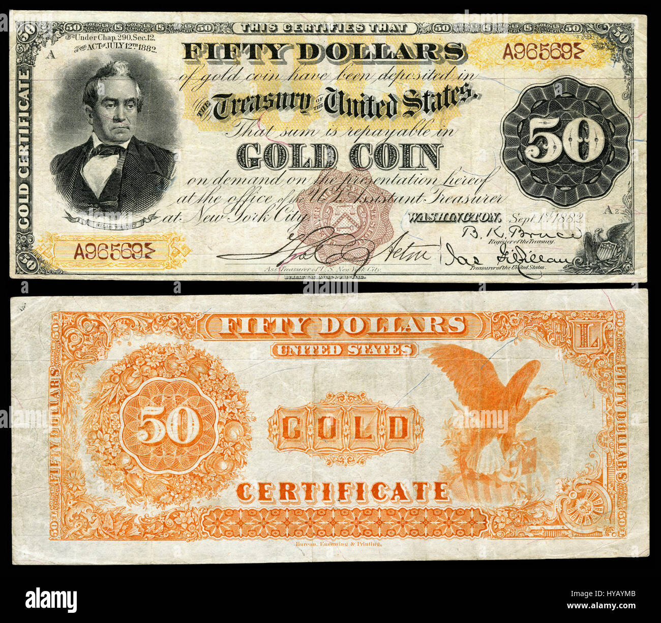 The US $50 GC 1882 Fr 1189a refers to a specific U.S. government bond ...