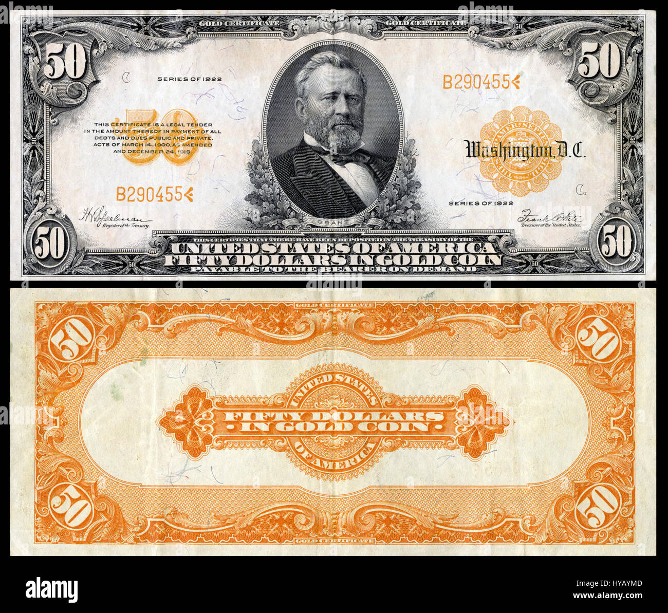 The US $50 GC 1922 Fr 1200a is a vintage American banknote from 1922 ...