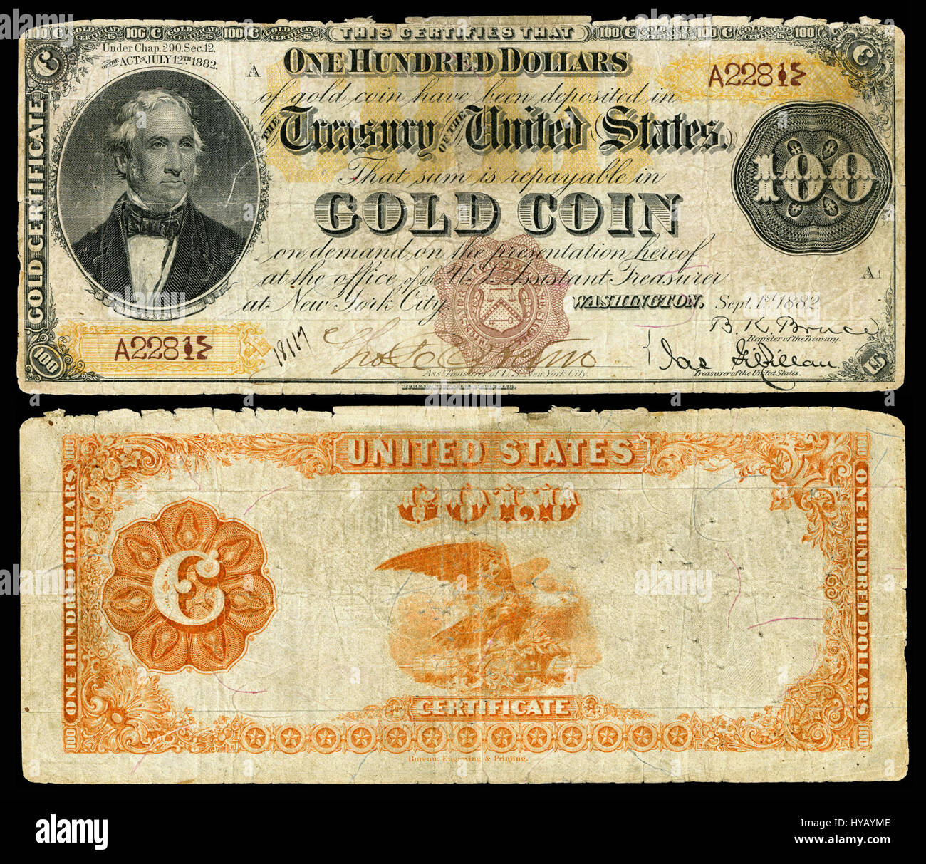 US $100 GC 1882 Fr 1202 Stock Photo - Alamy