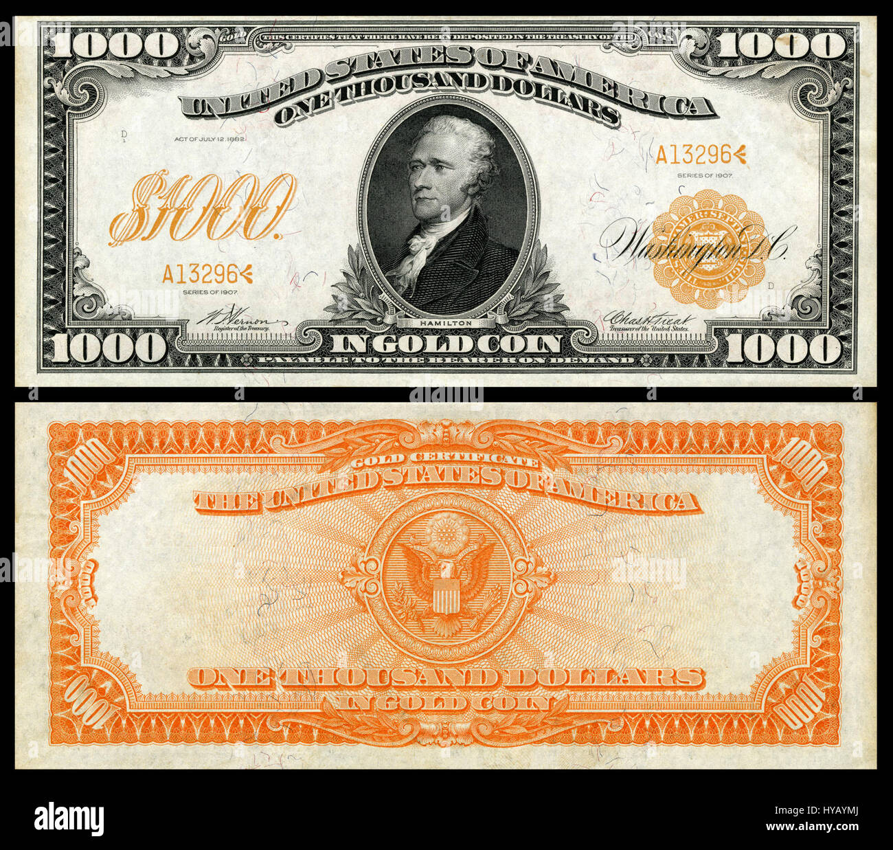 The 1907 US $1000 Gold Certificate (Fr 1219) is a significant piece of ...